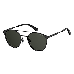 Polaroid Sunglasses PLD2052/S Round Sunglasses, Black/Polarized Gray, 51mm, 20mm