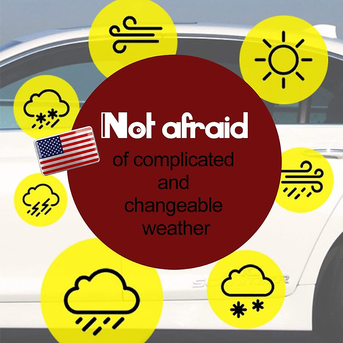 HAOBO 2PCS America Flag Stickers, American Flag Decals for Vehicles, Metal American Flag, Universal Car Decoration Accessories Embossed 3D Metal American Flag Car Decal for Car Truck SUV