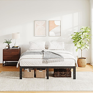 10 Inch Full Size Bed Frame No Box Spring Needed, Metal Platform Full Bed Frame, Easy Assembly Heavy Duty Noise Free, Black