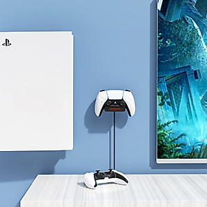 2-in-1 PS5 Controller Wall Mount Charger Dock,Charging Station Holder fits for Midnight Black PS5 Wireless Controller with LED Indicators Fast Charging Speed Cable,Space Saving Playstation 5 Charger