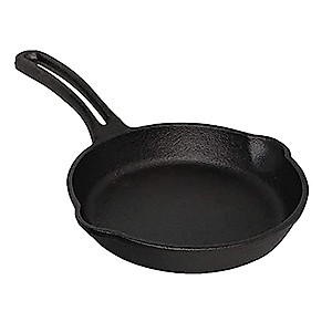 Mirro MIR-19050 Mini Ready to Use Pre-Seasoned Round Cast Iron Skillet, 6 Inch, Black