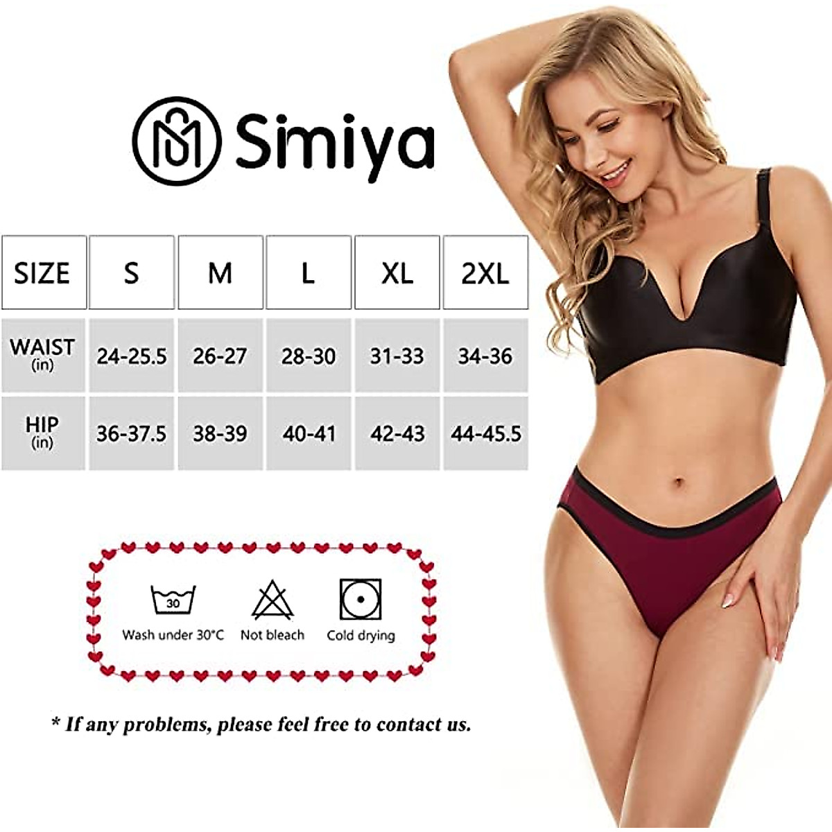 SIMIYA Cotton Underwear for Women 7 Pack Bikini Panties Breathable Ladies Underwear Invisible Hipster Panties Women Briefs Multicolor X-Large