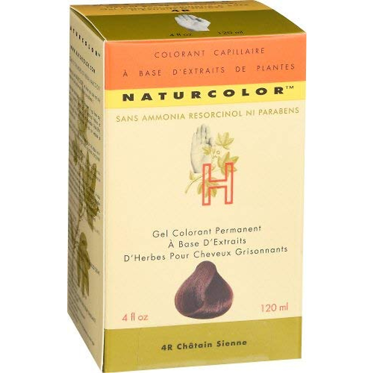 naturcolor Haircolor - Sienna Chestnut Hair Dye, 4 Fl Oz (4R)