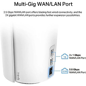 TP-Link Deco AX7800 Tri-Band Mesh WiFi 6 System (Deco X95) Whole Home Coverage up to 6100 Sq.Ft With AI-Driven Smart Antennas Multi-Gig Ethernet Replaces Wireless Router and Extender(2-Pack)(Renewed)