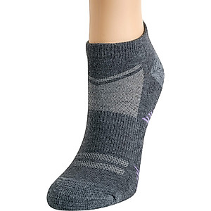 Avia Women's Performance Cushioned Moisture Wicking Low Cut Socks (6 Pack), Grey, Shoe Size: 4 - 9