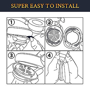 SOULWIT Replacement Earpads for JBL E55BT(E55 BT) Over-Ear Wireless Headphones, Ear Pads Cushions with Softer Protein Leather, Noise Isolation Foam-Black