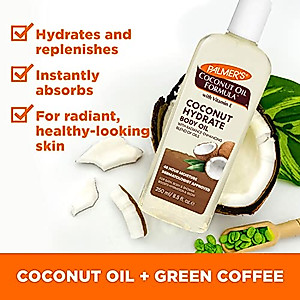Palmer's Coconut Oil Formula Body Oil, Body Moisturizer with Green Coffee Extract, Bath Oil for Dry Skin, 8.5 Ounces (Pour Cap)