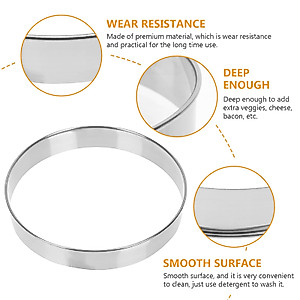 YARDWE Stainless Steel Pizza Rings, 10 inch Round Pastry Cake Rings Molds, Egg Pancake Rings for Cooking Baking Cooking Rings Pie Cutter Round Cookie Cutters