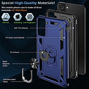 Case for Samsung Galaxy S21 5G Case Heavy Duty with Built in Screen Protector Hard Armor Military Anti-Fall Bumper Cover for Samsung S21 5G 6.2 2021 Phone Cases with Magnetic Ring Kickstand Blue