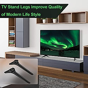 Dinghosen TV Base Stand for Hisense TV Stand, TV Stand Legs for Hisense 32" 43" 50" 55" 58" 65" Roku TV, for 50R6E3 55R6090G 55R6G 55U6GR5 58R6E3 32H4030F3 65R6090G5, TV Stand Base with Screws