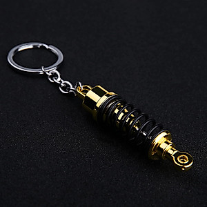 CKE Creative Auto Parts Model Keychain Shock Absorber Keyring Keychains Key Chain (Golden)