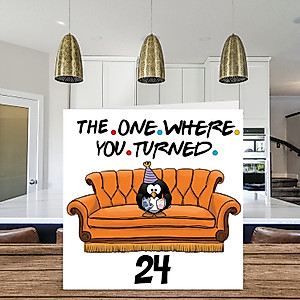 Fun 24th Birthday Cards for Men Woman - The One Where - Funny Birthday Card for Son Daughter Brother Sister Uncle Aunt Niece Nephew Cousin, 5.7 x 5.7 Inch Greeting Cards, 24th Birthday Card