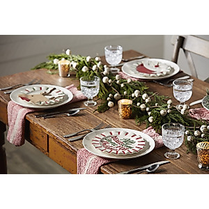 Mud Pie Farmhouse Christmas Salad Plate, All Hearts, 8" dia