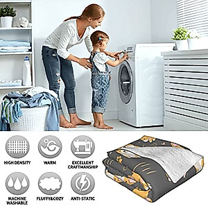 kjufbmsv Cute Corgi Throw Blanket Corgi Gifts for Corgi Lovers Blanket Lightweight Flannel Blankets for Couch Bed Living Room Adults Kids Teens Gift All Season 50"X40"