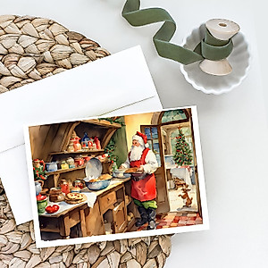 Caroline's Treasures DAC3310GCA7P Cookies with Santa Claus Greeting Cards Pack of 8 Blank Cards with Envelopes Whimsical A7 Size 5x7 Blank Note Cards