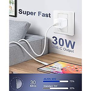 30w USB C Charger for Amazon New Kindle Fire HD 9-12th Gen Tablet, 2019/2020/2021/2022, Fire Paperwhite Kids Signature Edition, USBC Block 30 Watts + USB-C to USB-C Cable 6 feet (Not for Older Kindle)