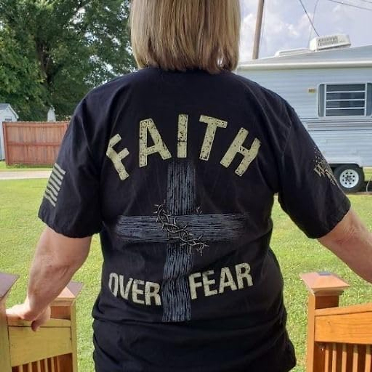 Warrior 12 Faith Over Fear T-Shirt, Christian Shirts for Men, God Shirts for Men, Military, Patriotic, Apparel - Black, Medium