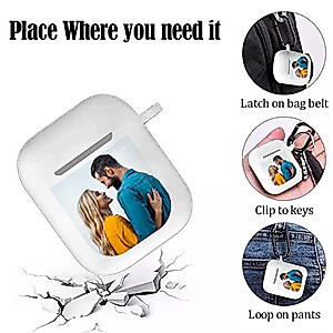 Custom Airpod Case for Apple AirPods 2 & 1 with Keychain,Personalized Your Photo/Text/Name Airpods Case for Men and Women,Translucent
