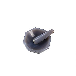 LAB4US Agate Mortar and Pestles Set ID 80mm Natural Agate Grinder for Lab Grinding Polished Brazilian Agate Internal Diameter 80mm, External Diameter 100mm; Depth 24mm; Hardness 7-7.2(80mm)