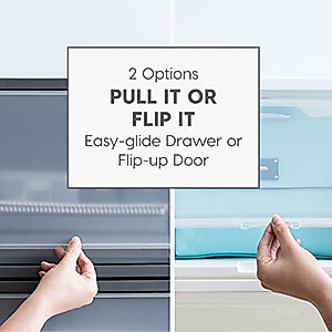 IRIS USA 34 Qt. Stackable Plastic Drawers for Clothes, Medium, 4 Pack, Storage Dresser for Closet, Home, Office, Bedroom and Nursery, Dark Gray