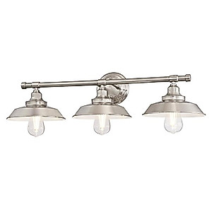 Westinghouse Lighting 6354400 Iron Hill Three-Light Indoor Wall Fixture, 3, Brushed Nickel