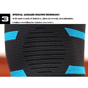 Athletics Knee Compression Sleeve Brace Support NatureT Cushioning Silicone for Running, Jogging, Sports, Joint Pain Relief, Arthritis and Injury Recovery-Single Wrap