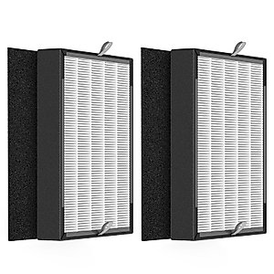 GoKBNY 2-Pack 45i and Flex True HEPA Replacement Filter Compatible with A len BreatheSmart Flex and 45i Purifiers, 2×2-in-1 H13 True HEPA Filters + 2×Carbon Pre-Filters
