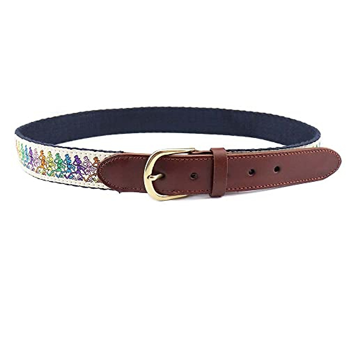 SEC.119 Grateful Dead Oatmeal Skeletons Casual Belt | Officially Licensed Apparel | Size 42