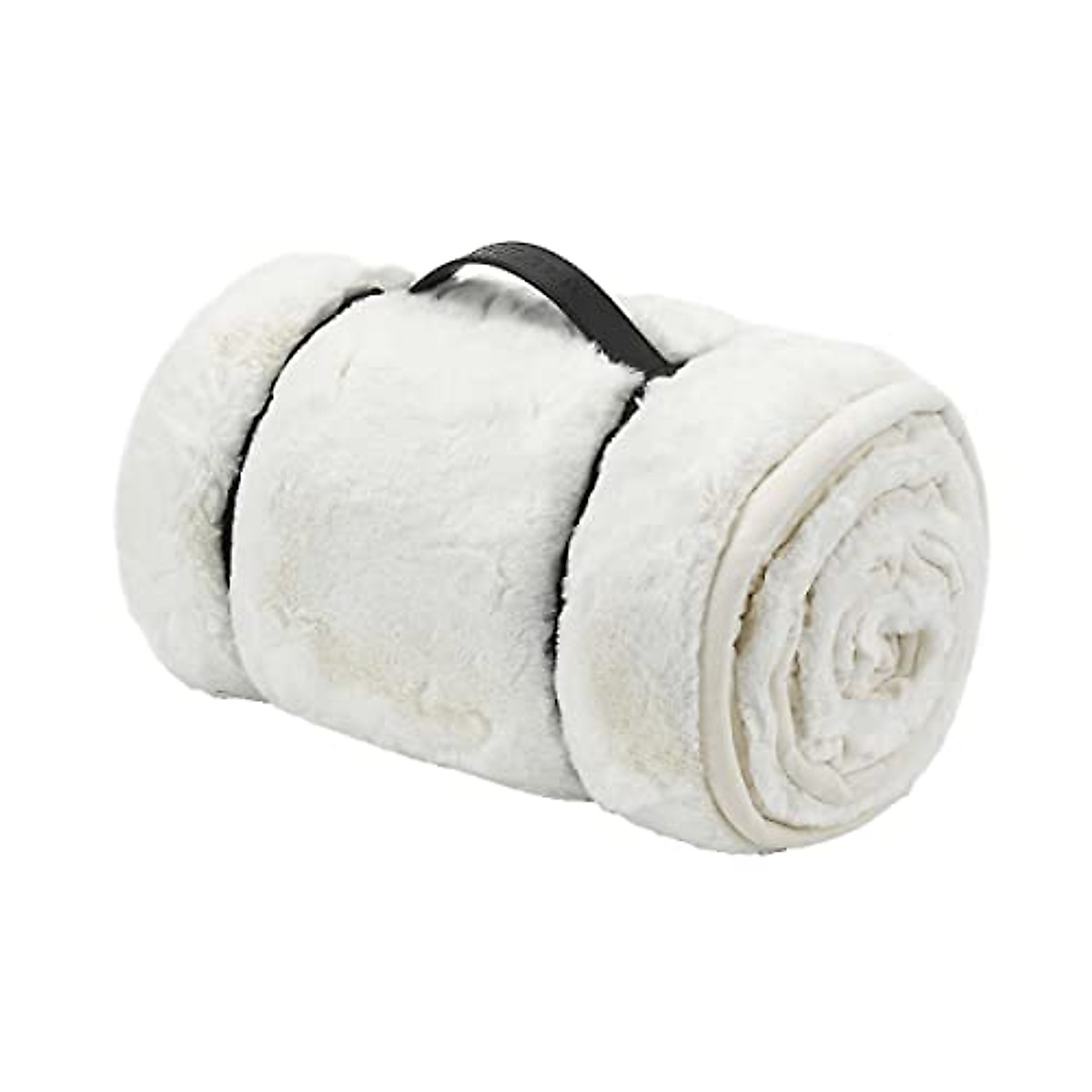 Mon Chateau Luxury Collection Faux Fur Throw/Blanket - 50" x 70", Ivory