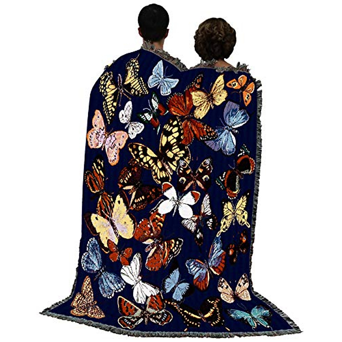 Pure Country Weavers Flutterbies Butterfly Blanket - Garden Floral Gift Tapestry Throw Woven from Cotton - Made in The USA (72x54)