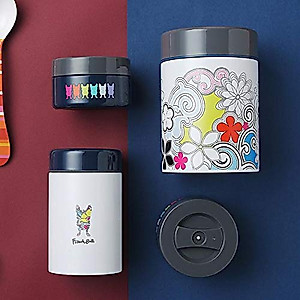 French Bull Stainless Steel Leak Proof Hot Lunch Thermos Vacuum Insulated Food Soup Jar Container, Easy Grip Lid, 16oz, White