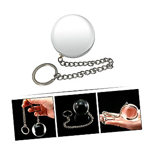 BESPORTBLE Hypnotic Crystal Ball Clear Spiritual Ball Multi-use Crystal Ball Hanging Adorn Spiritual Gemstone Swinging Pendulum Chain Decor Stainless Steel Health Supplies Hypnosis