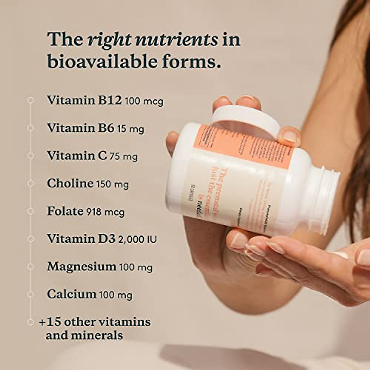 Needed. Multivitamin for Prenatal | Prenatal Multi Essentials - Pregnancy, Breastfeeding, Postpartum | Expertly-Formulated & Third-Party Tested, | 30-Day Supply