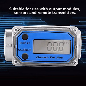 1″ Digital Turbine Flow Meter, Gas Oil Fuel Flowmeter, Pump Flow Meter Diesel Fuel Diesel Kerosene Line Pipe Counter for Chemicals Water etc(Blue)
