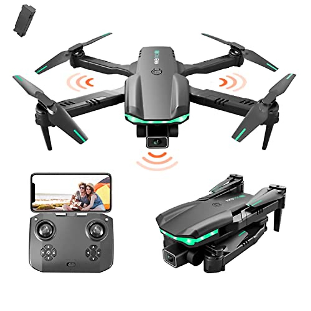 Xecvkr Drone with Dual 4K HD FPV Camera for Kids&Beginner - Drone Toys Gifts for Boys Girls Altitude Hold Headless Mode One Key Start Speed Adjustment 4 Channel A19