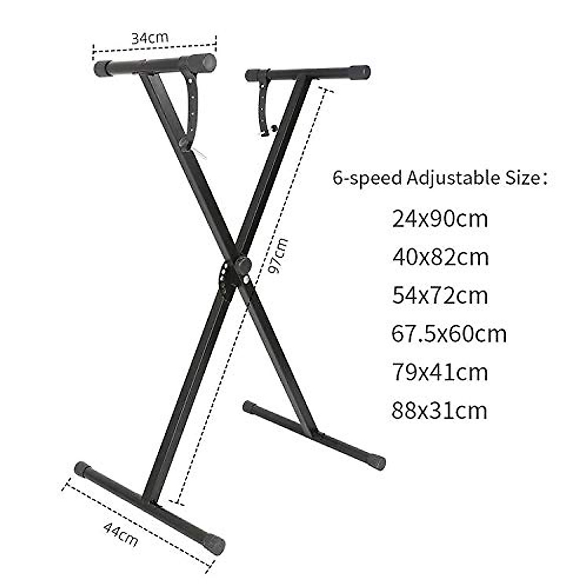 Ktaxon Single X Keyboard Stand and Bench Set, Adjustable Height Digital Piano Stand with Lockable Straps for 49 61 76 88 Keys