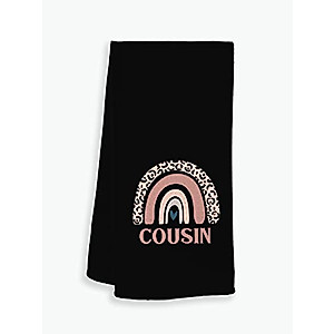 ZJSYXXU Cousin Kitchen Towels Dishcloths,Boho Leopard Rainbow Heart Decorative Dish Towels Tea Towels Hand Towels for Kitchen,Cousin Gifts for Women Kids Men Girls(392)