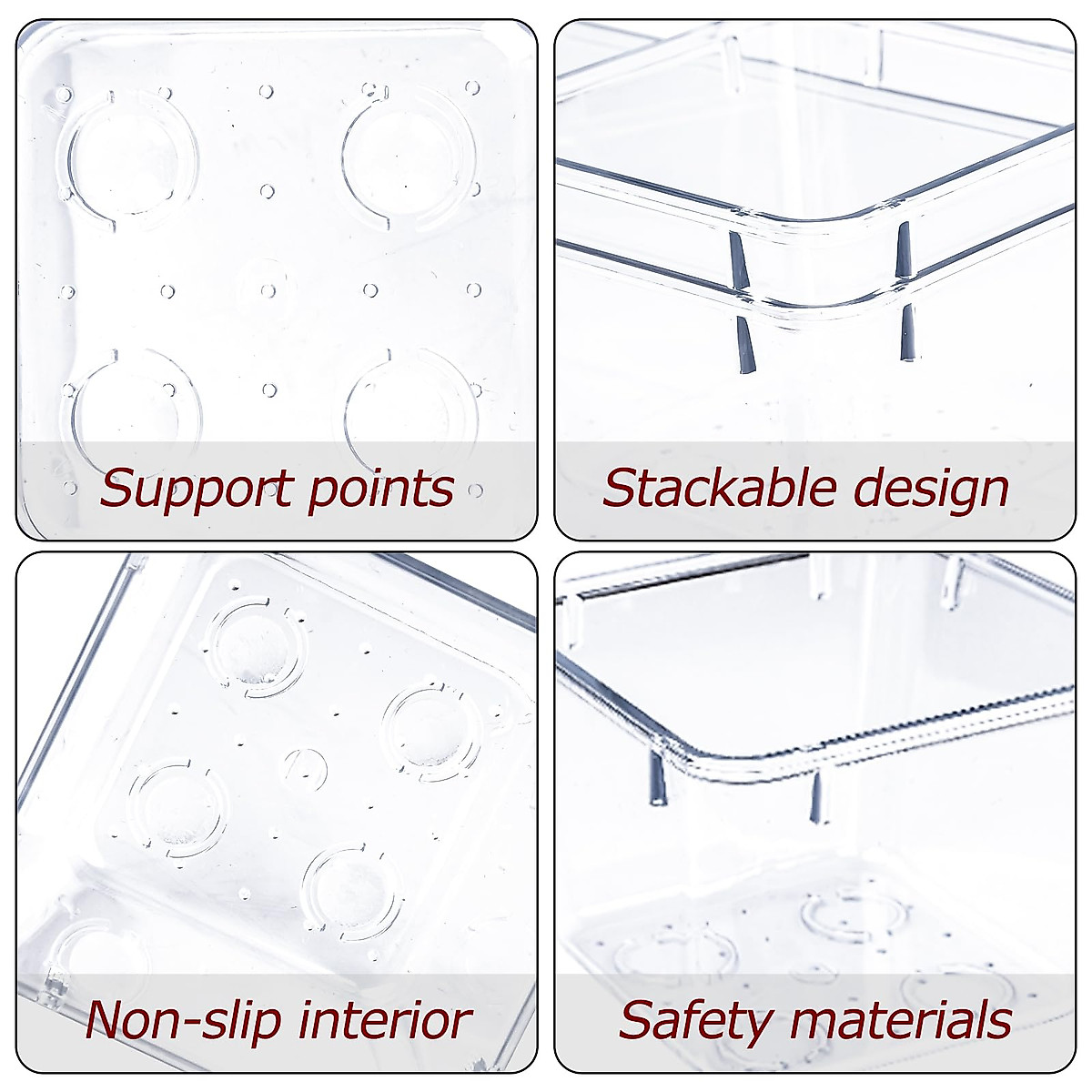 Zuihug 4 PCS Clear Plastic Drawer Organizer, Desk Drawer Divider Organizers and Storage Bins for Makeup, Jewelry, Gadgets for Kitchen, Bedroom, Bathroom, Office (9.0"x3.0"x2.2")