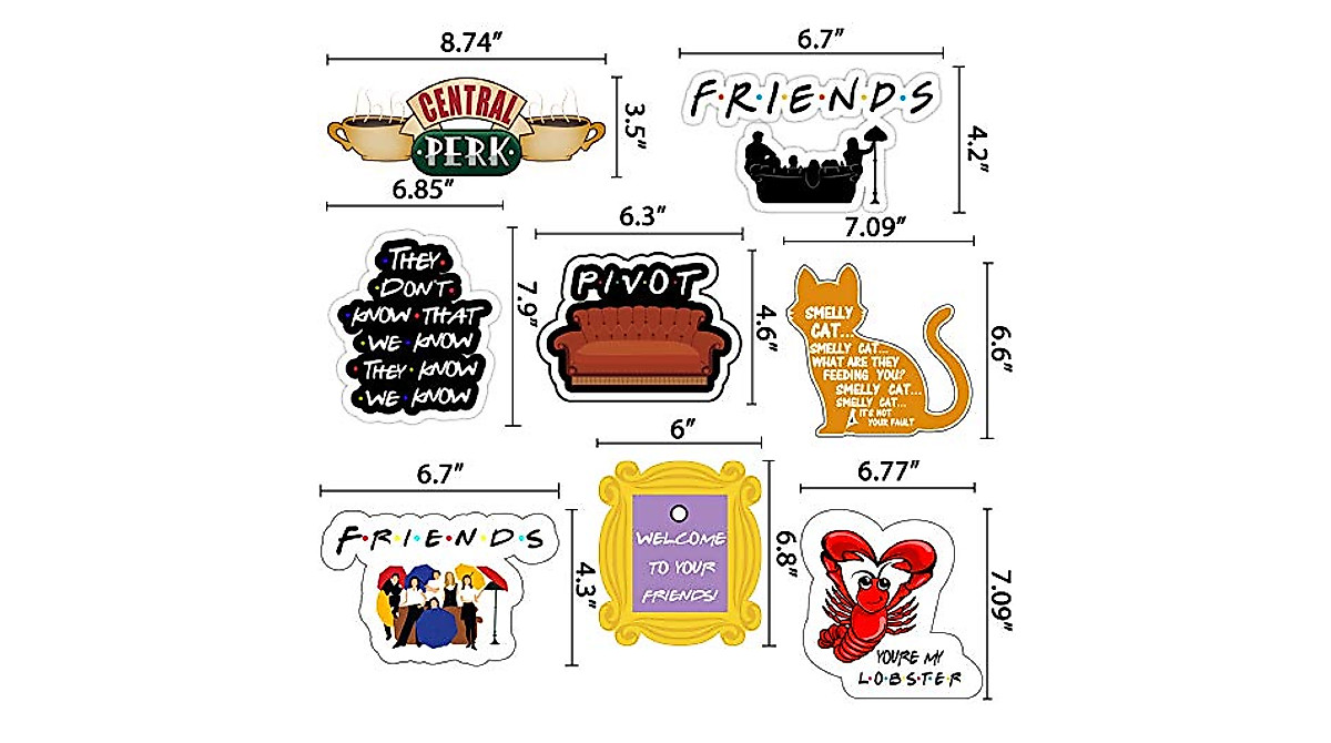 Friends TV Show Party Decorations - 30Pc Hanging Swirls & Cutouts