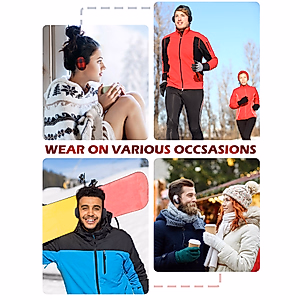 Geyoga 4 Pairs Bandless Ear Muffs Fleece Ear Muffs Thick Winter Ear Covers Cold Weather Ear Warmer for Women