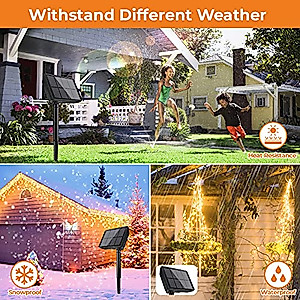 Solar String Lights Outdoor Extra-Long 288Ft 800 LED Super Bright Fairy Lights Waterproof 4-Pack Each 72FT 200 LED Solar Powered Halloween Christmas Lights 8 Modes for Garden Wedding (Warm White)