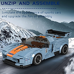 Mould King Speed Champions 918 RSR Super Car Toys Building Toys with Display Case, 27005 Collectible Model Car Kits Building Blocks Kit, Speed Racing Model Cars for Adults 8 (330 Pieces)