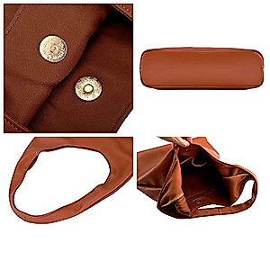 Ayliss Women Shoulder Handbag Tote Fashion Hobo Purses Handbag Soft Faux Leather Ladies Bucket Bag Casual (Brown)