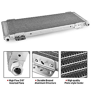 Piodelo 40k Transmission Oil Cooler Kit Compatible with Heavy Duty 40,000 GVW Max with Mounting Hardware, Towing Applications and Advanced Cooling Protection Replace# LPD47391 47391