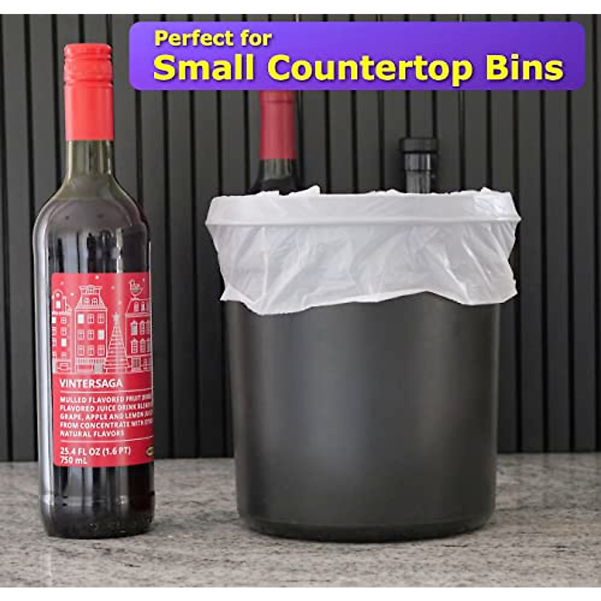 CCLINERS 4 Gallon Trash Bag Lavender Scented (440 Count) Small Bathroom Garbage Bags Wastebasket Can Liners White Trash Bags for Home Kitchen Office Bins (440 Bags)