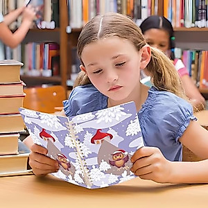 SPRIPORT Christmas Winter Owls Spiral Journal Notebook for Women Men A5 Memo Notepad Sketchbook with Durable Hardcover & 60 Pages Writing Journal for Journaling Notes Study School Work Boys Grils