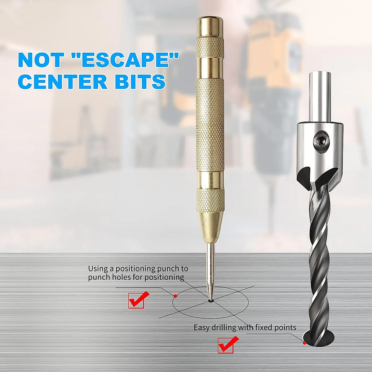 Rocaris 5 Pack Step Drill Bit & 5 Pack M2 Countersink Drill Bit Set, Titanium Coated, 50 Sizes of Step Bit for Metal with Aluminum Case, Multiple Hole Stepped Up Bits for DIY