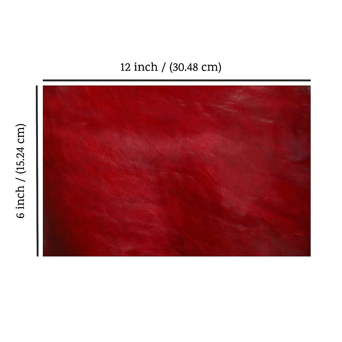 Full Grain Vegetable Tanned Tooling Leather Square 1.2-1.6mm (3-4oz) Thick Pre-Cut Cowhide Leather Sheet for Leather Crafting (6 x 12 in, Red)