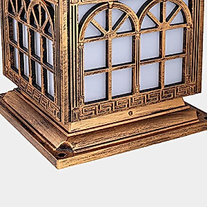 HSCW Flat-Topped Double Arches Solar Outdoor Light Waterproof Decorative Outside Wall Lamp Gate Pillar Stigma for Home Garden Column Street Lights Time: 8-12 Hours