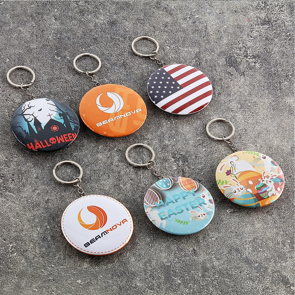 BEAMNOVA Metal Button Parts Supplies 100 Set of 58mm / 2.28 in (2-1/4 inch) Keychain Bottle Opener for Button Maker Machine